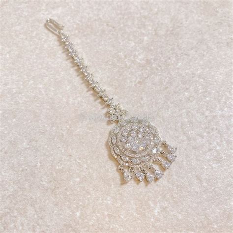 Ariana Small Diamante Tikka Nose Jewelry Hair Chains Indian Jewelry