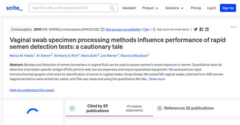 Vaginal Swab Specimen Processing Methods Influence Performance Of Rapid Semen Detection Tests A