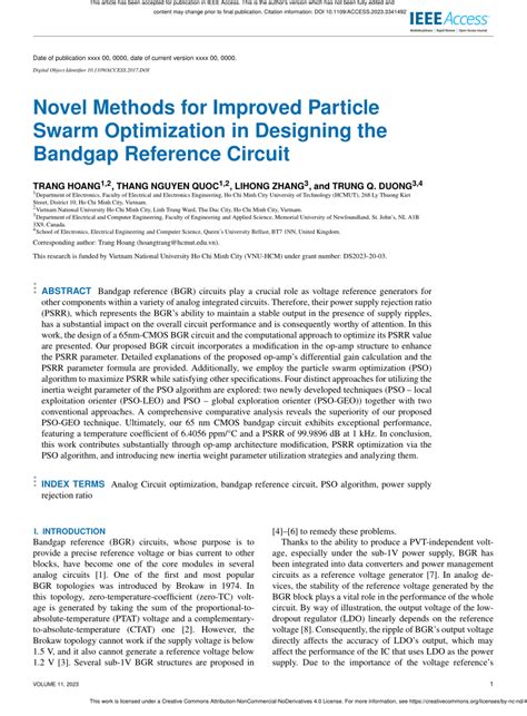 Pdf Novel Methods For Improved Particle Swarm Optimization In