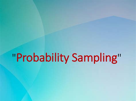SOLUTION Probability Sampling Studypool