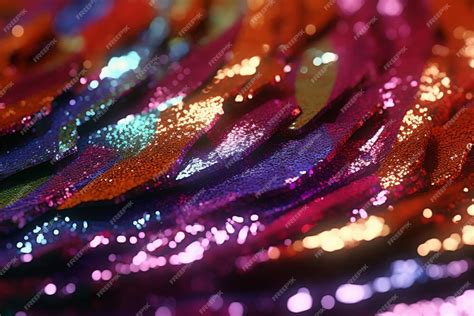 Premium Photo Brightly Colored Sequins Are Scattered On A Table Top