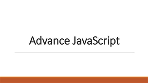 advance javascript pdf ppt