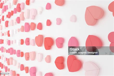 다른 회전 핑크 심장 벽의 관점 보기 3d 렌더링입니다 2월에 대한 스톡 벡터 아트 및 기타 이미지 2월 3차원 형태 공휴일 Istock