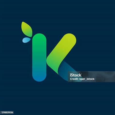 K 레터 그린 그라데이션 에코 로고 로고에 대한 스톡 벡터 아트 및 기타 이미지 로고 알파벳 K 0명 Istock
