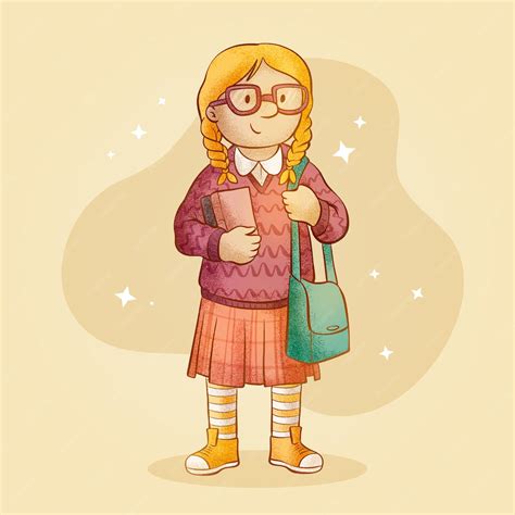 Free Vector Hand Drawn Nerd Cartoon Illustration