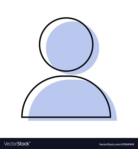 Light Blue Outline User Avatar Flat Icon Vector Image