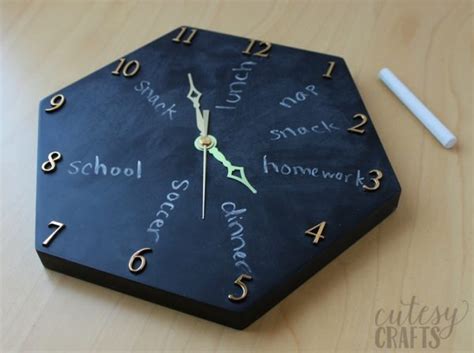 DIY Chalkboard Clock Cutesy Crafts