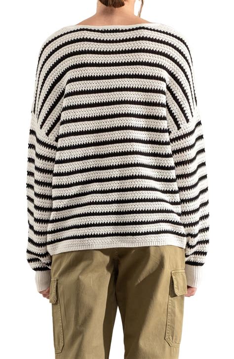 Blu Pepper Stripe Cotton Knit Sweater Nordstromrack