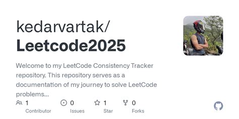 Github Kedarvartakleetcode2025 Welcome To My Leetcode Consistency Tracker Repository This