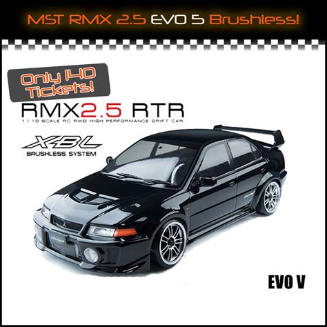 Mst 1 10 Rmx 2 5 Evo V Black Brushless Rtr Drift Car Hobby Comps