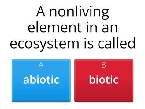 Biotic And Abiotic Factors Quiz Test