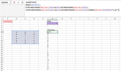 Transpose A 2d Array To 1d Using A Formula Rexcel