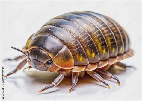 Vibrant Armored Isopod Bug Also Known As Pill Bug Or Rolly Pollie