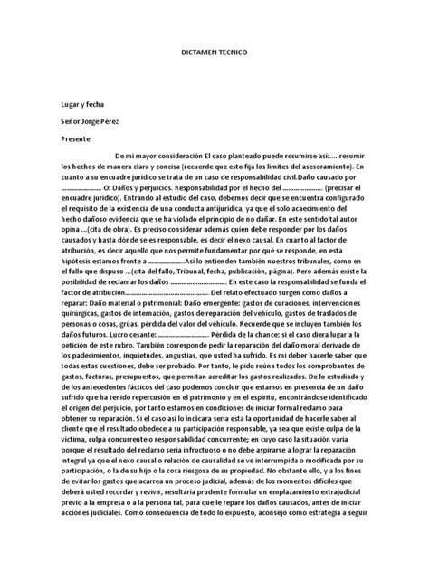 Dictamen Tecnico Ejemplo Pdf Causalidad Ley Science