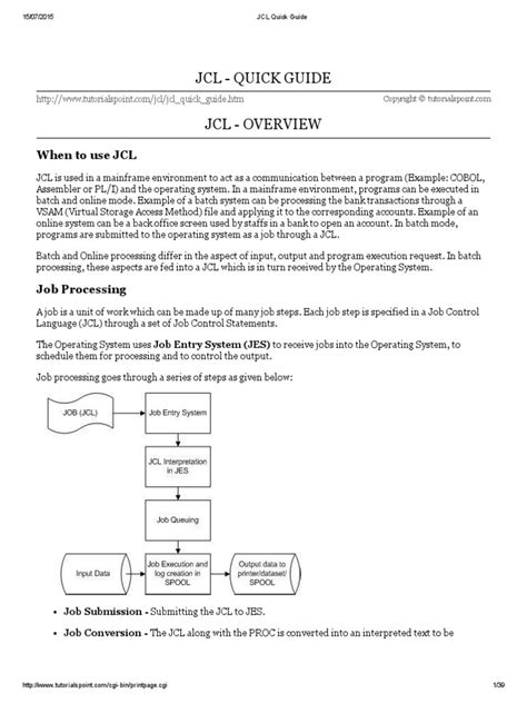 Jcl Quick Guide Pdf Computer Engineering Computing