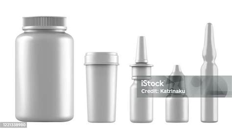 흰색 배경에 고립 된 약물 정제 방울 및 스프레이 등 3d 플라스틱 빈 의료 용기에 대한 흰색 병을 현실적인 모형 벡터 일러스트레이션 0명에 대한 스톡 벡터 아트 및 기타