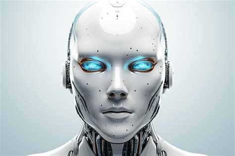premium photo 3d rendering humanoid robot or female robot with artificial intelligence on gray
