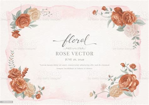 아름다운 장미 꽃과 식물 잎 디지털 사랑 결혼식 발렌타인 데이 또는 배열 초대 디자인 인사말 카드에 대한 일러스트 를 그린 개념에 대한 스톡 벡터 아트 및 기타 이미지