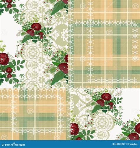Patchwork Seamless Floral Pattern Ornament Stock Illustration Illustration Of Fabric Drawing