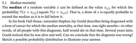 Solved 5 1 Median Mortality The Median Of A Random Variable