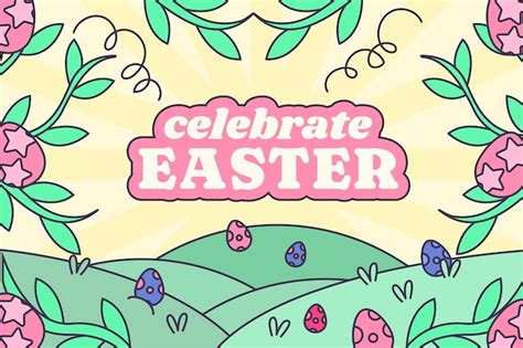 Flat Background For Easter Holiday Free Vector