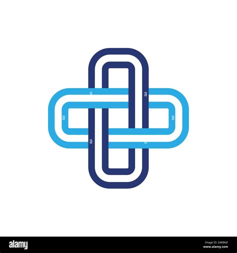 Linked Chain Plus Overlap Line Symbol Logo Vector Stock Vector Image And Art Alamy
