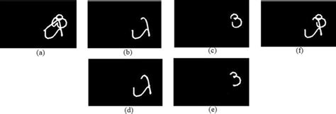 air writing segmentation results obtained for character pattern with
