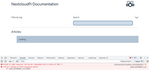 NextCloudPi documentation server fails to load error ℹ Support Nextcloud community
