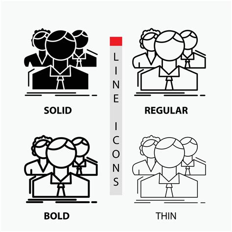 Group Multiplayer People Team Online Icon In Thin Regular Bold Line And Glyph Style