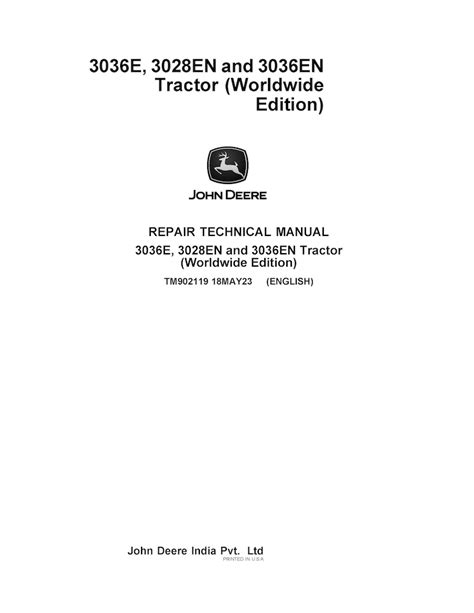 Manual Técnico De Reparación En Formato Pdf Para Los Tractores John