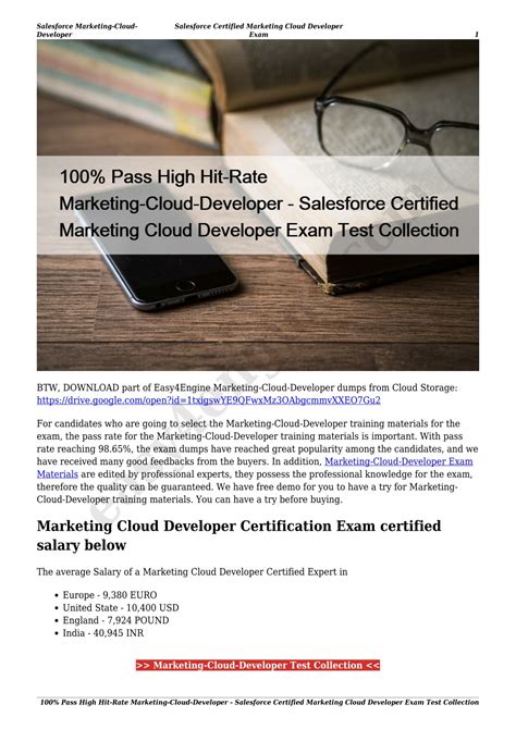 Ppt 100 Pass High Hit Rate Marketing Cloud Developer Salesforce