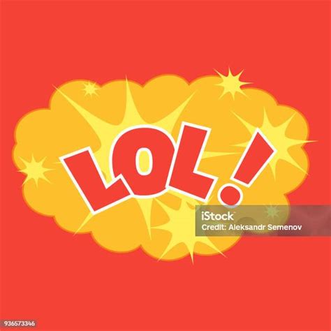 만화 폭발 구름 빨간색 배경에 고립입니다 음성 어구 Lol입니다 풍자 만화 사운드 효과입니다 벡터 일러스트 레이 션 기포에 대한