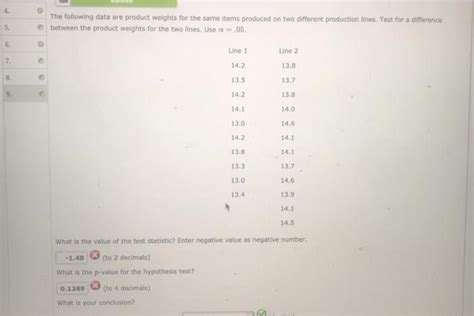Solved The Following Data Are Product Weights For The Same