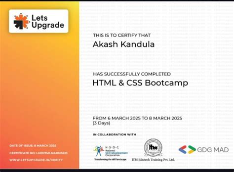 Webdevelopment Html Css Letsupgrade Frontend Learningneverstops Akash Reddy Kandula