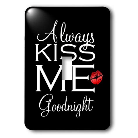 Always Kiss Me Goodnight With Kissing Lips In Red Single Toggle Switch