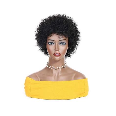 Tthair Short Afro Curly Human Hair Wigs For Women Machine Made Kinky
