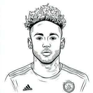 Soccer Coloring Pages Neymar Hairstyle 2025