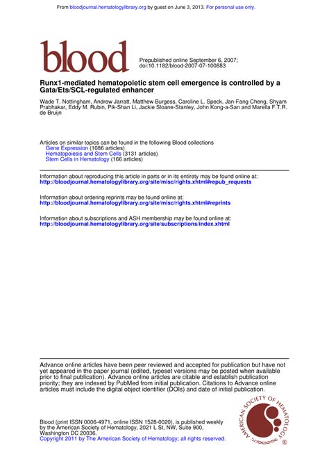 Pdf Runx1 Mediated Hematopoietic Stem Cell Emergence Is Controlled By A Gata Ets Scl Regulated