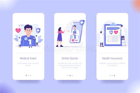Application Design Set For Medical Exam Online Doctor And Health