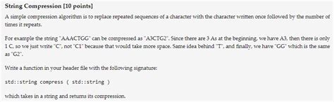 Solved String Compression 10 Points A Simple Compression