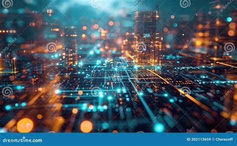 Illustration Of A Quantum Computer And Big Data Stock Image Image Of Futuristic Computing