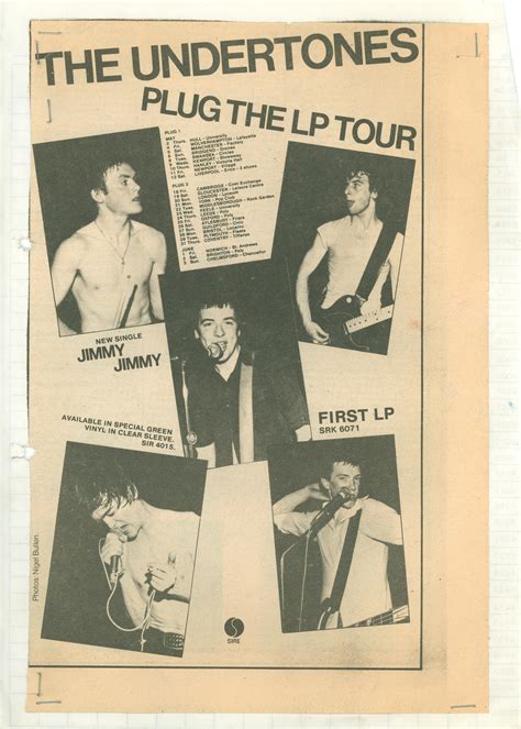 Punk In The East The Undertones Tour Poster