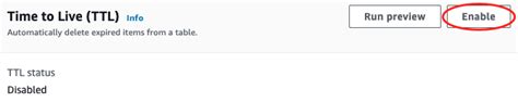 Enabling Time To Live Ttl Amazon Dynamodb