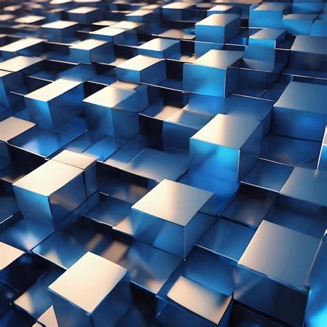 3d Abstract Blue Geometrical Background Connection Structure Science