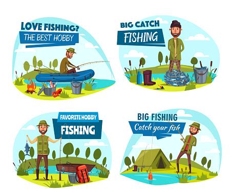 Nelayan Dan Memancing Barang Olahraga Ilustrasi Stok Unduh Gambar Sekarang Air Api Unggun