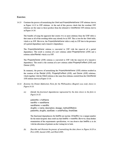 normalization exercises pdf