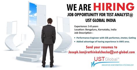 Ust On Linkedin Job Opportunity For Test Analyst Ust Global India Experience 5 8 Years…