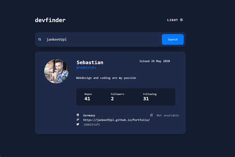 Github Jankee Pl Github User Search App Search Any User And Display Important Infos In The