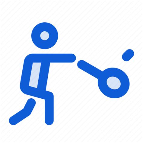 Sport Man Badminton Player Athlete Racket Exercise Icon