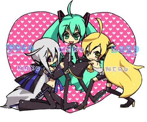Hatsune Miku Yowane Haku And Akita Neru Vocaloid Drawn By Suroo